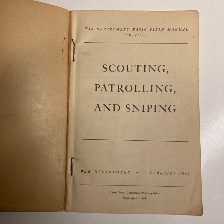 World War II U.S. Military “Scouting, Patrolling, and Sniping” Field ...