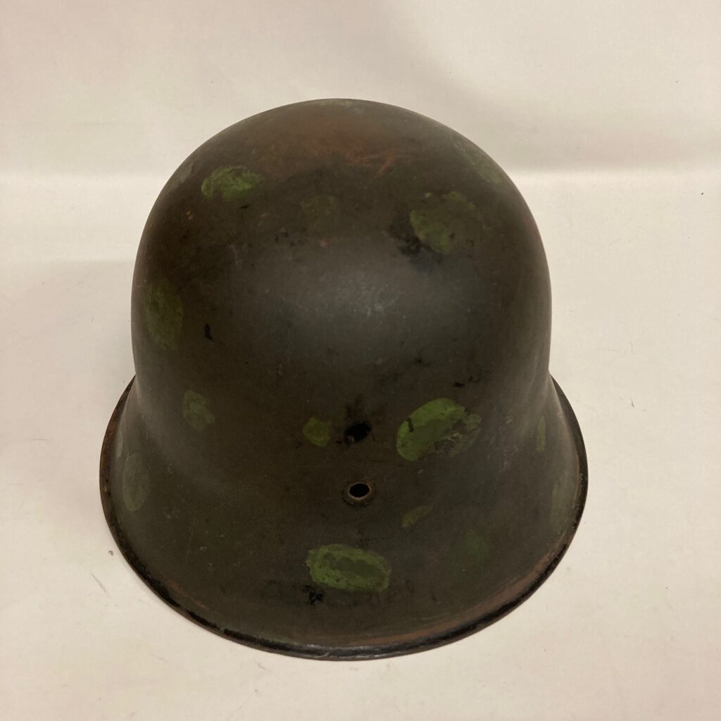 World War II German M42 Helmet Shell with Post-War Camo Paint – The War ...